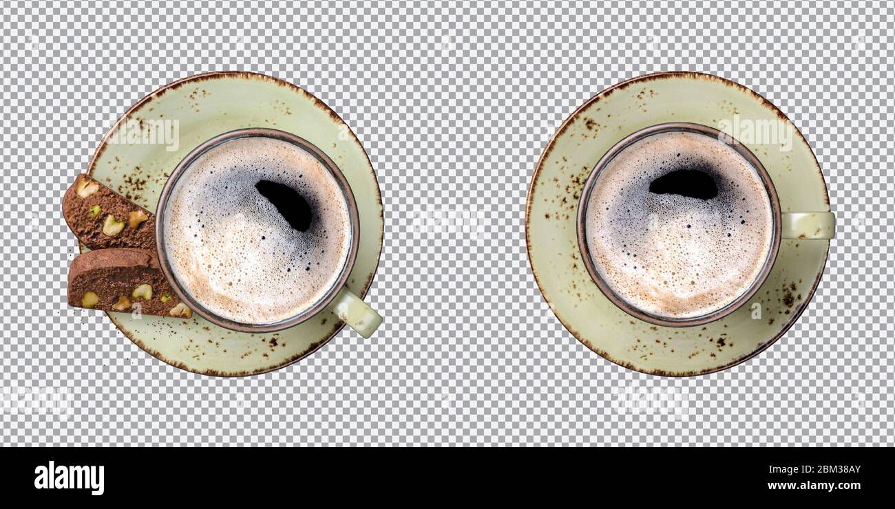 Coffee cup top view isolated with CLIPPING PATH, 3d rendering Stock ...