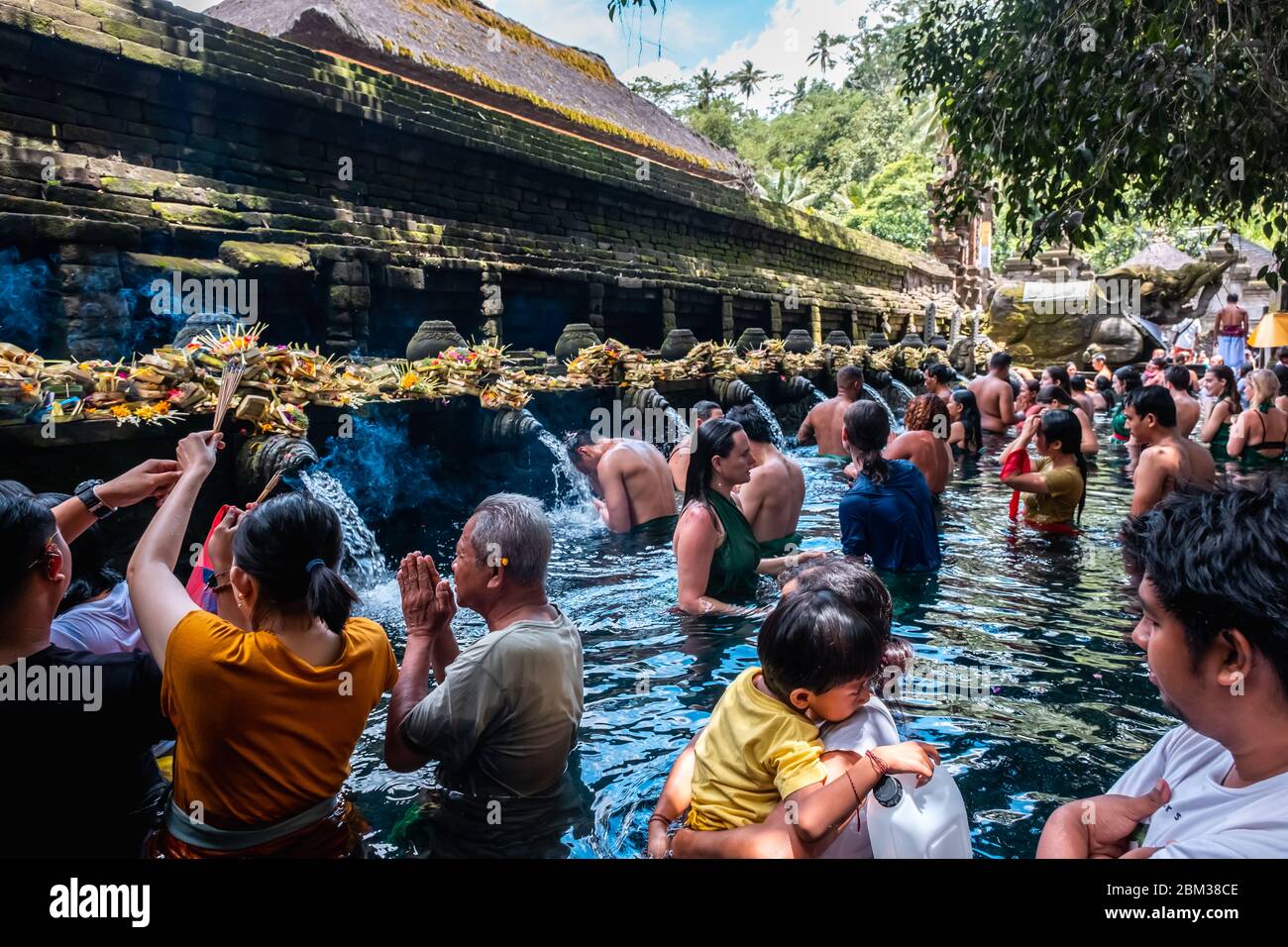 Prayers are in pool of the Holy Springs Temple, local name of this ...