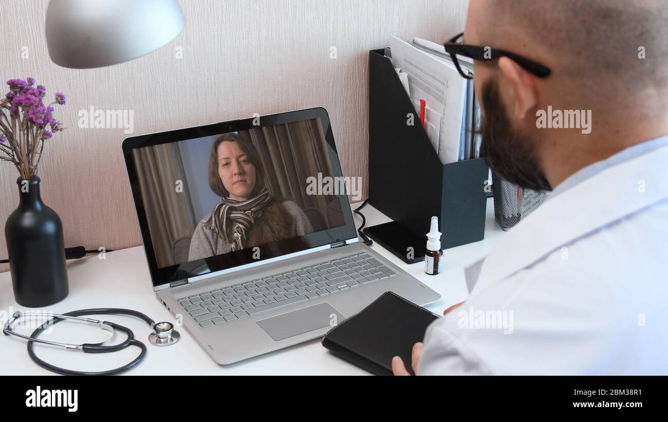 Telemedicine. Video call with doctor Stock Photo - Alamy