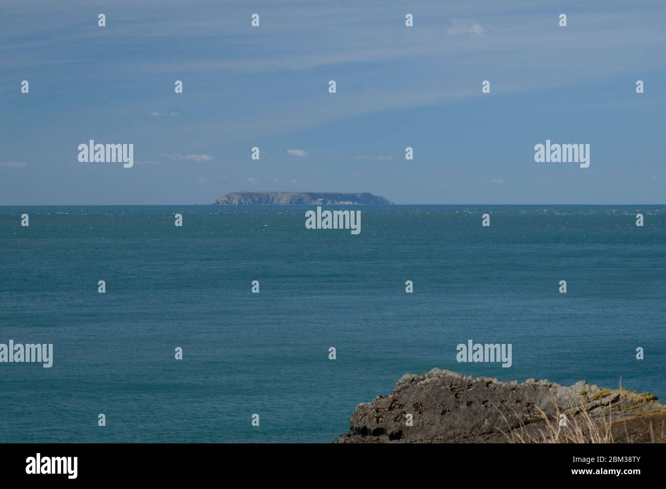 Lundy Island is clearly visible from Hartland Quay on the South West ...