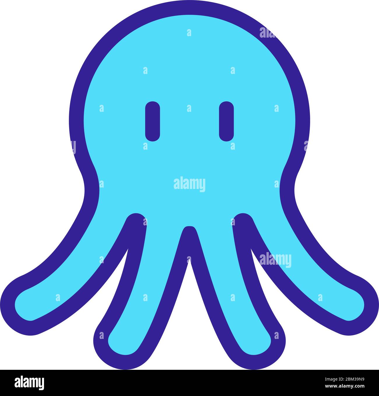 big-headed squid with short tentacles icon vector outline illustration ... big-headed squid with short tentacles icon vector outline illustration ...