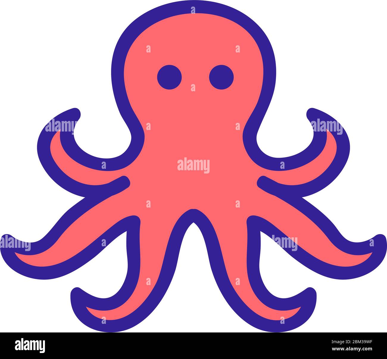 dangerous ocean octopus icon vector outline illustration Stock Vector ...