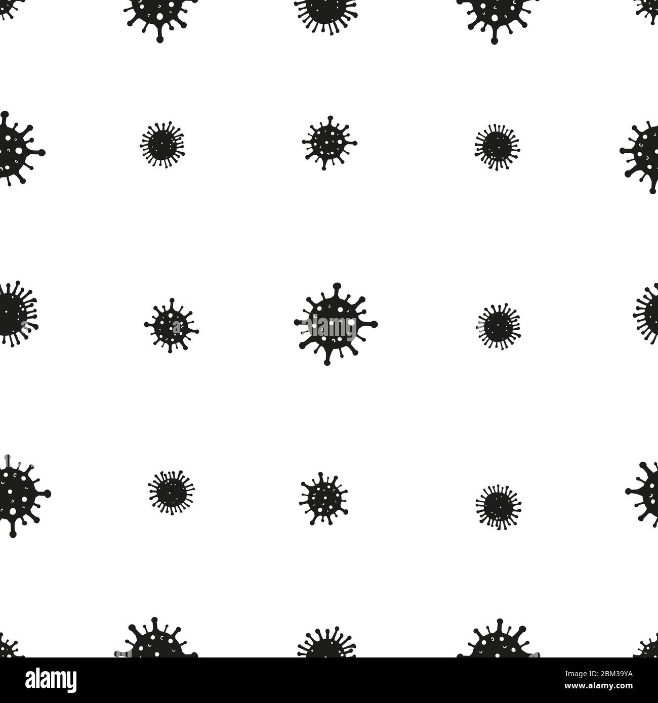 Black and white corona virus infection seamless pattern background ...