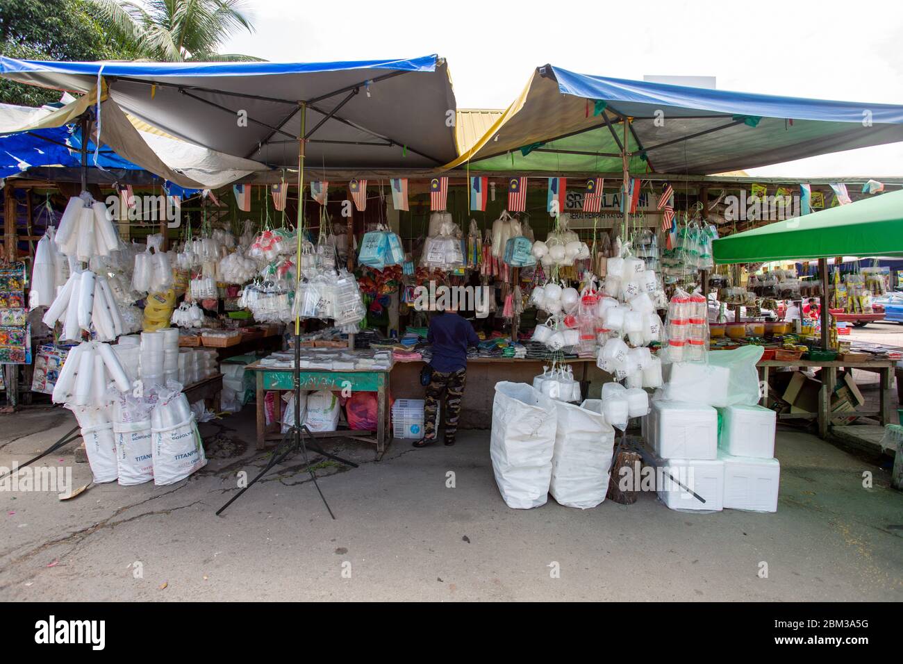 Tuaran, Malaysia, 6 May 2020 - Asian stall in Tuaran town selling ...