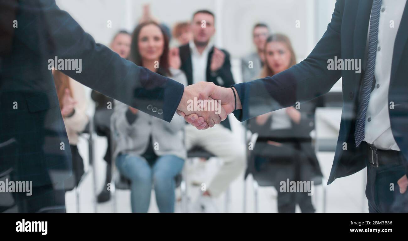business people meet each other with a handshake Stock Photo - Alamy
