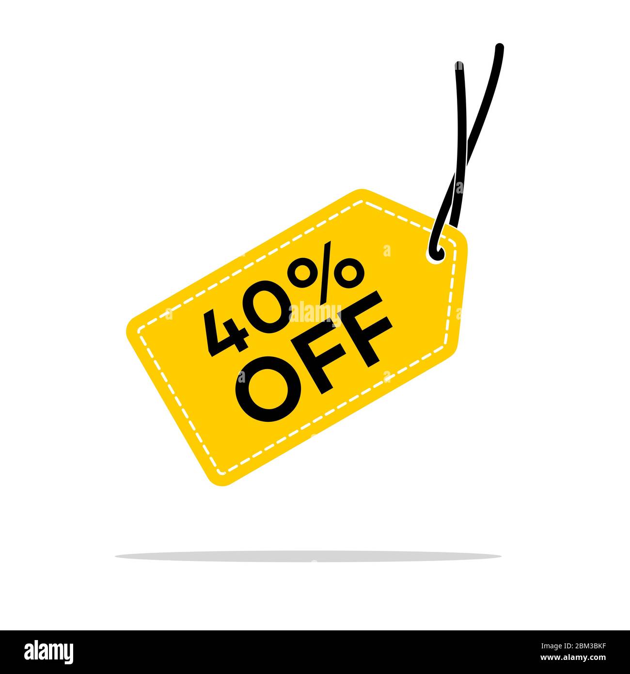 40% Discount Hang Tag Vector Template. Flat Illustration Design. Vector ...