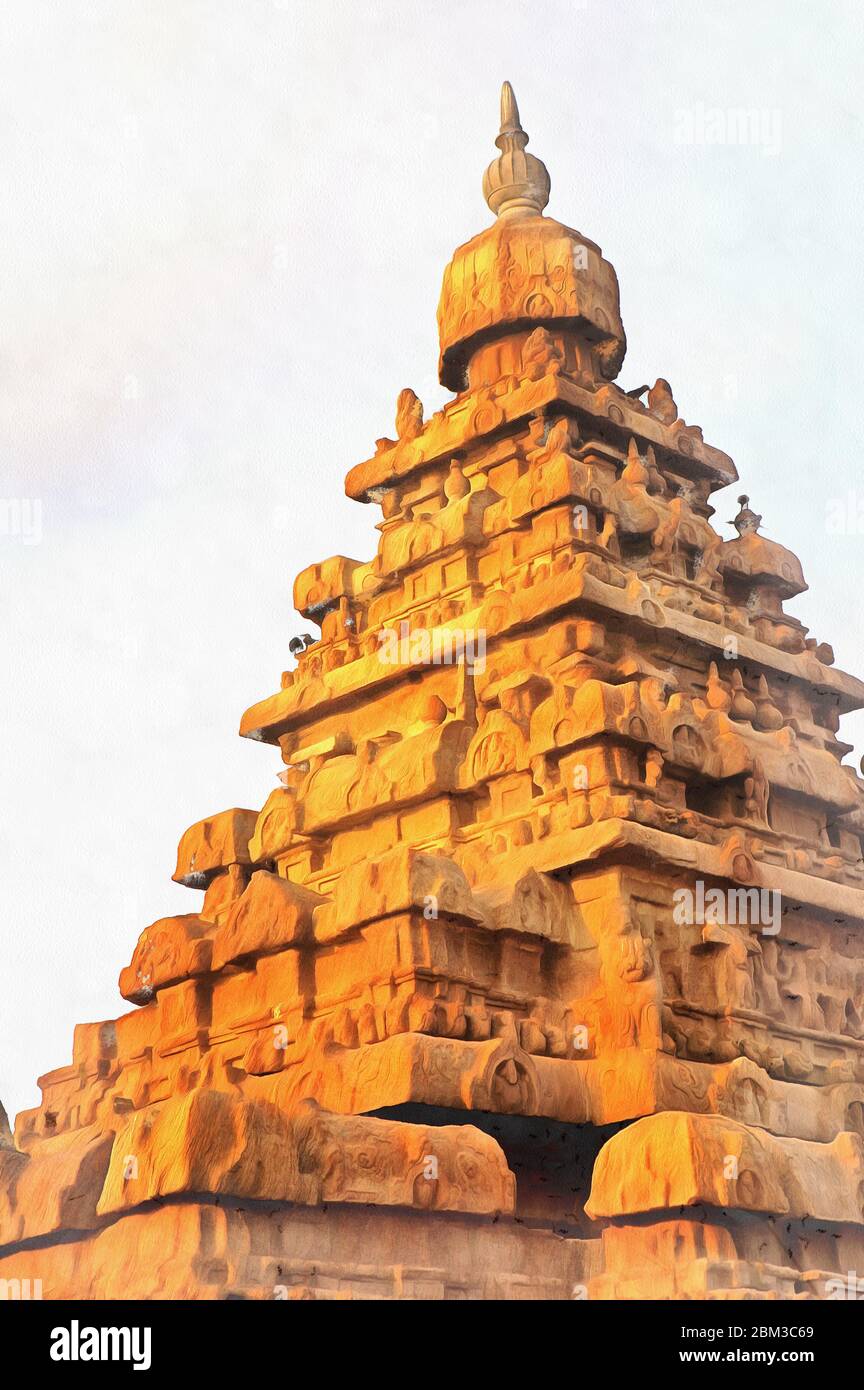 Traditional temple colorful painting looks like picture, India Stock ...