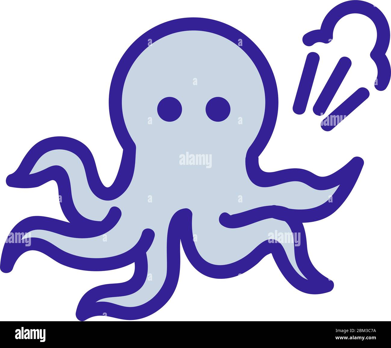 angry octopus icon vector outline illustration Stock Vector Image & Art ...