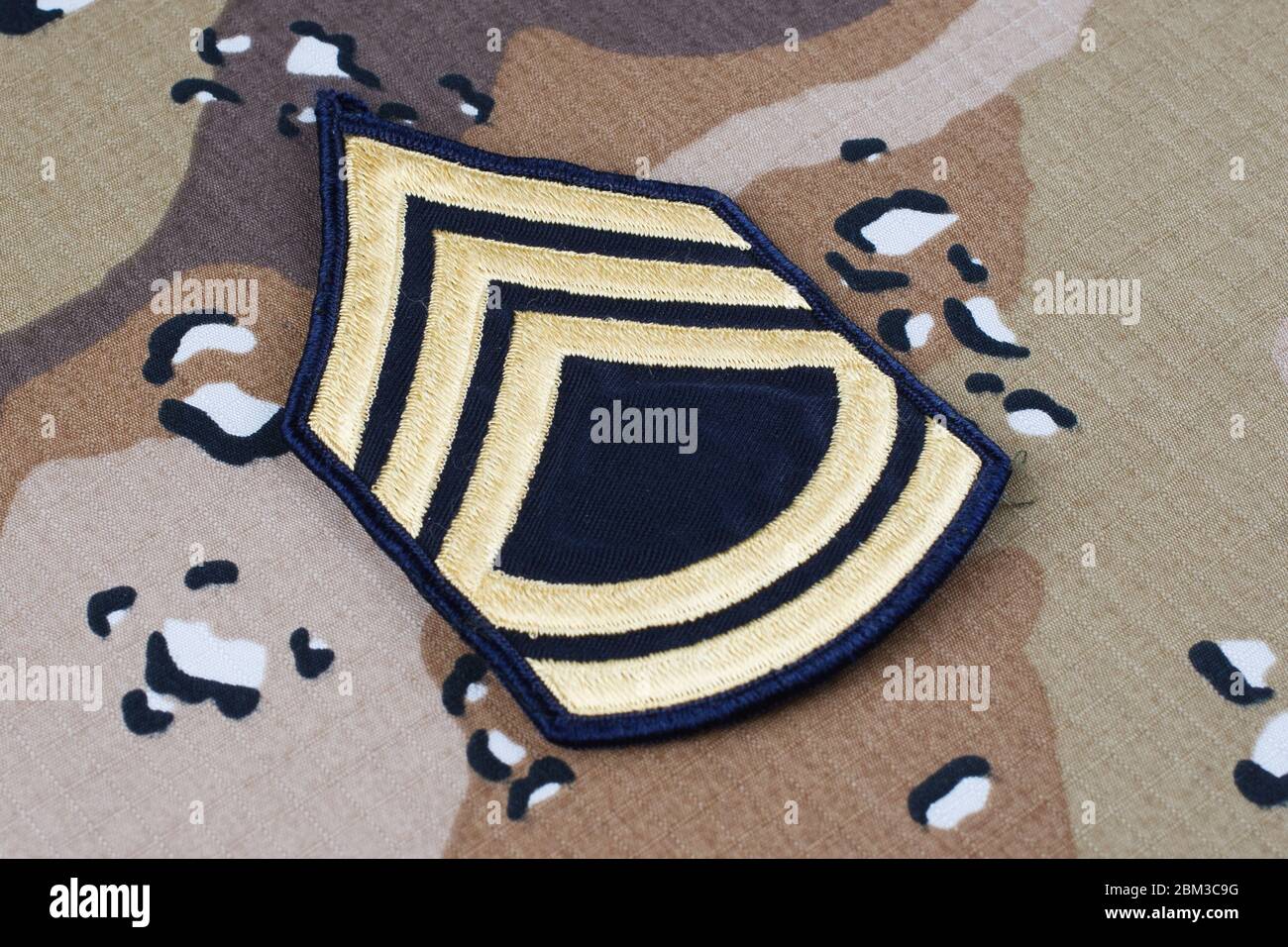 May 12, 2018. US ARMY Sergeant First Class rank patch on desert ...