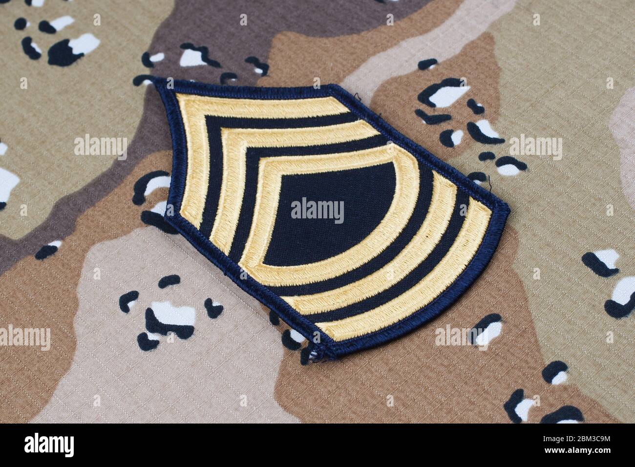 May 12, 2018. US ARMY Master Sergeant rank patch on desert camouflage ...