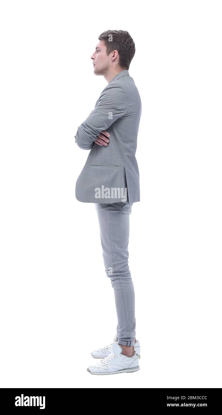 side view. successful young man looking forward Stock Photo - Alamy