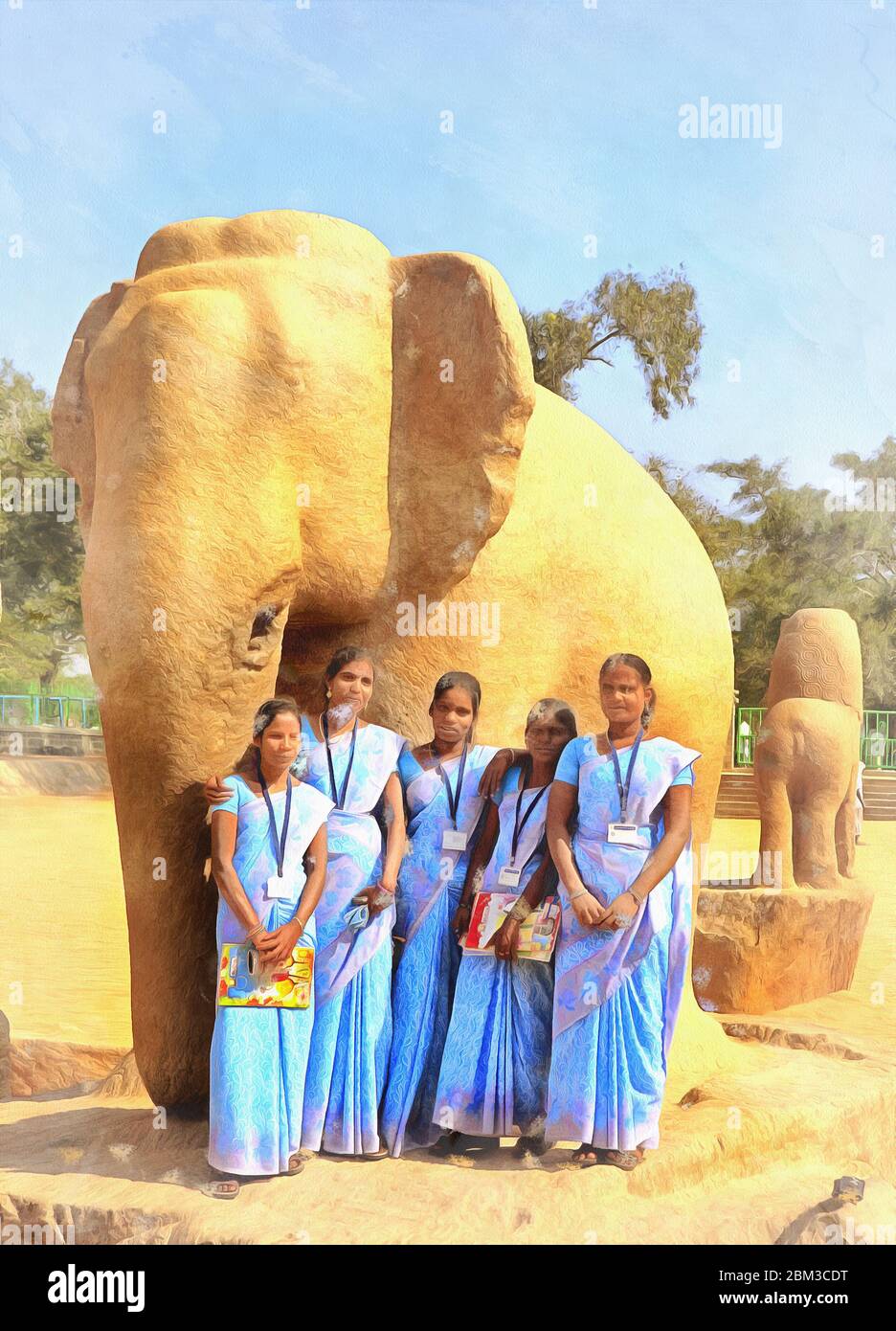 Pancha Rathas, cave temple, 7th century, Mahabalipuram, Tamil Nadu ...