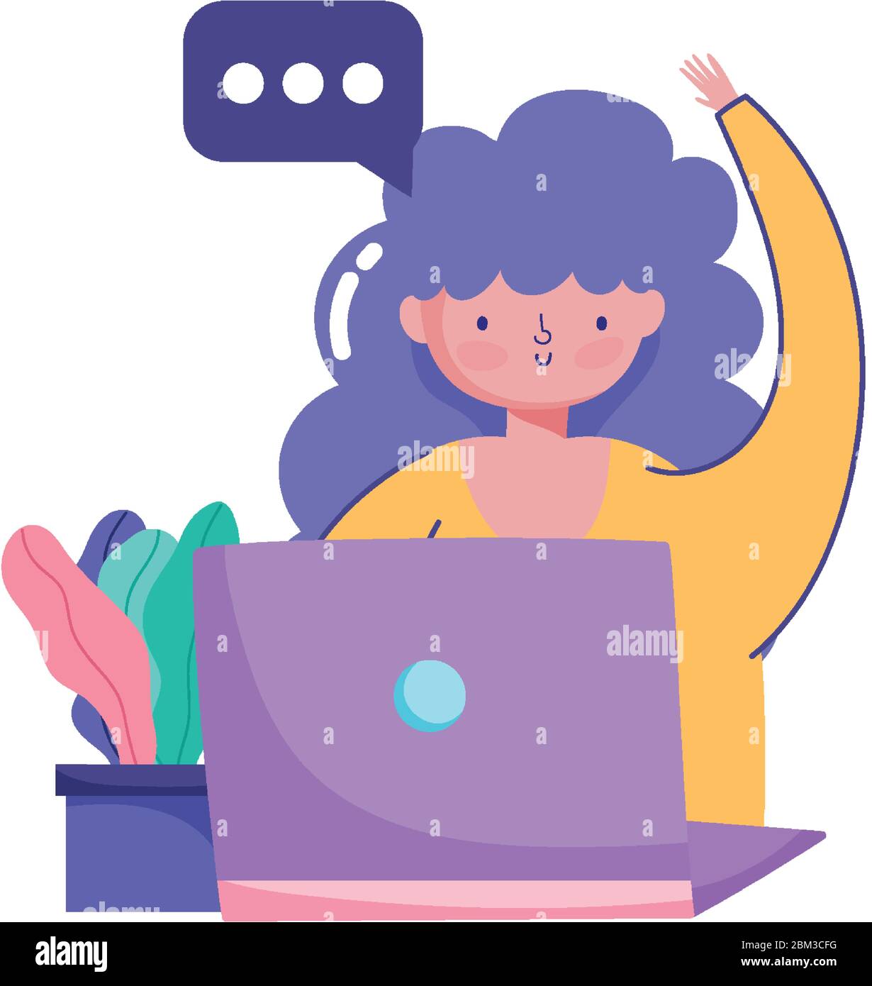 people creativity and technology,girl with laptop chatting cartoon ...