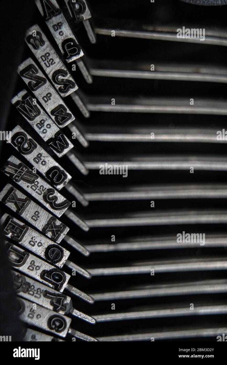 Close up typewriter hammers hi-res stock photography and images - Alamy