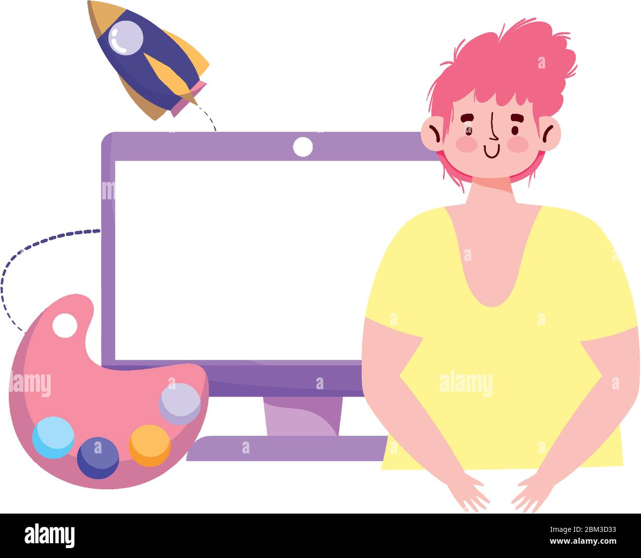 people creativity and technology,boy with computer idea innovation ...