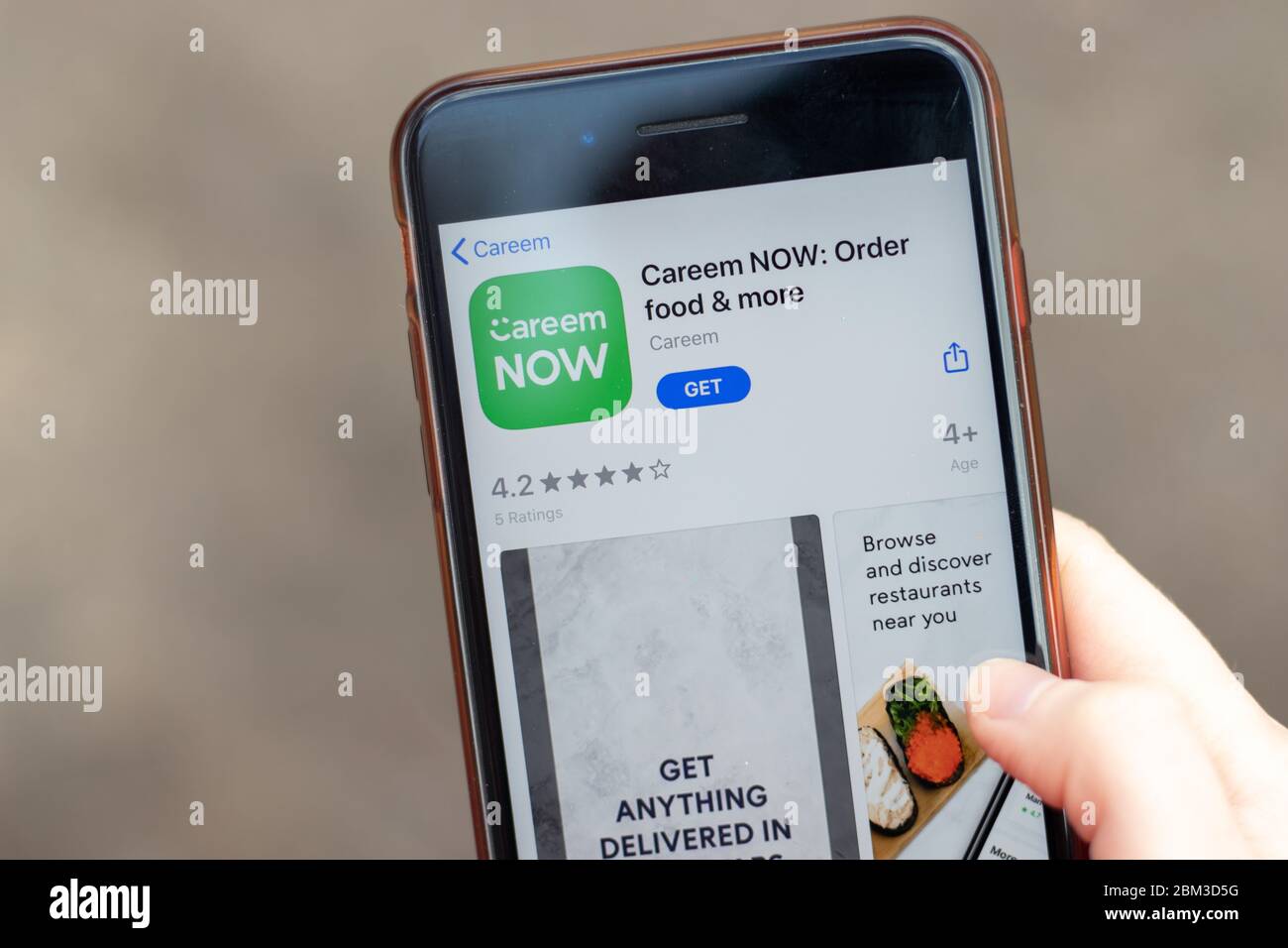 New York, USA - 1 May 2020: Careem NOW app logo close-up on phone ...