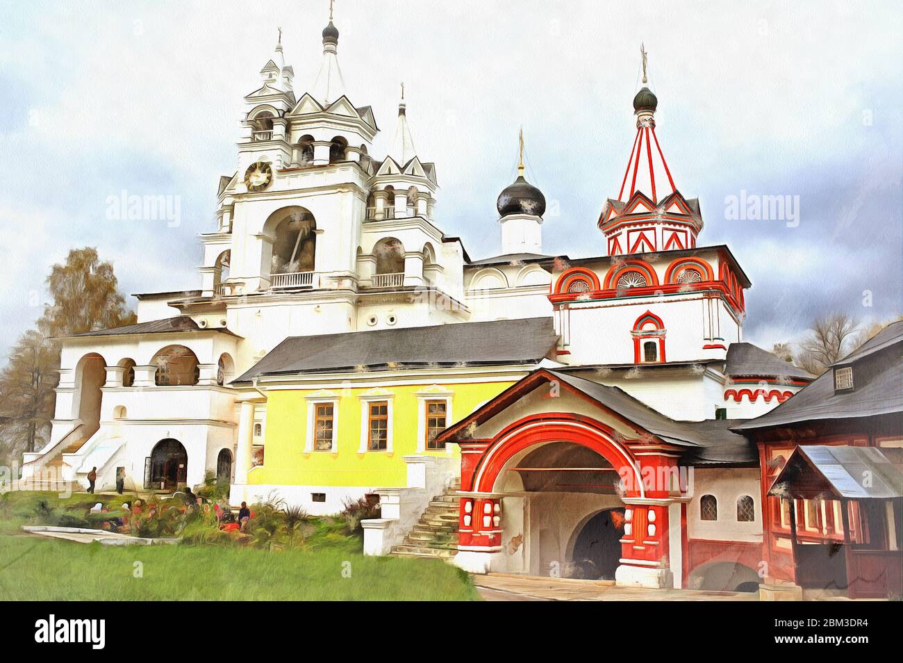 Russian old monastery architecture colorful painting looks like picture ...