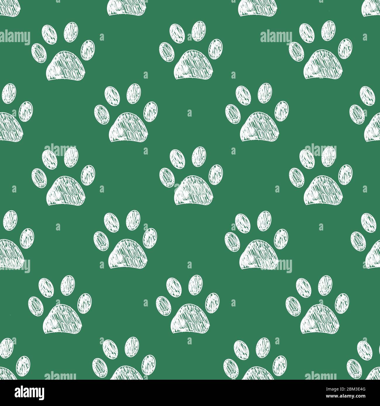 Hand drawn doodle paw prints for fabric design pattern. Seamles pattern ...