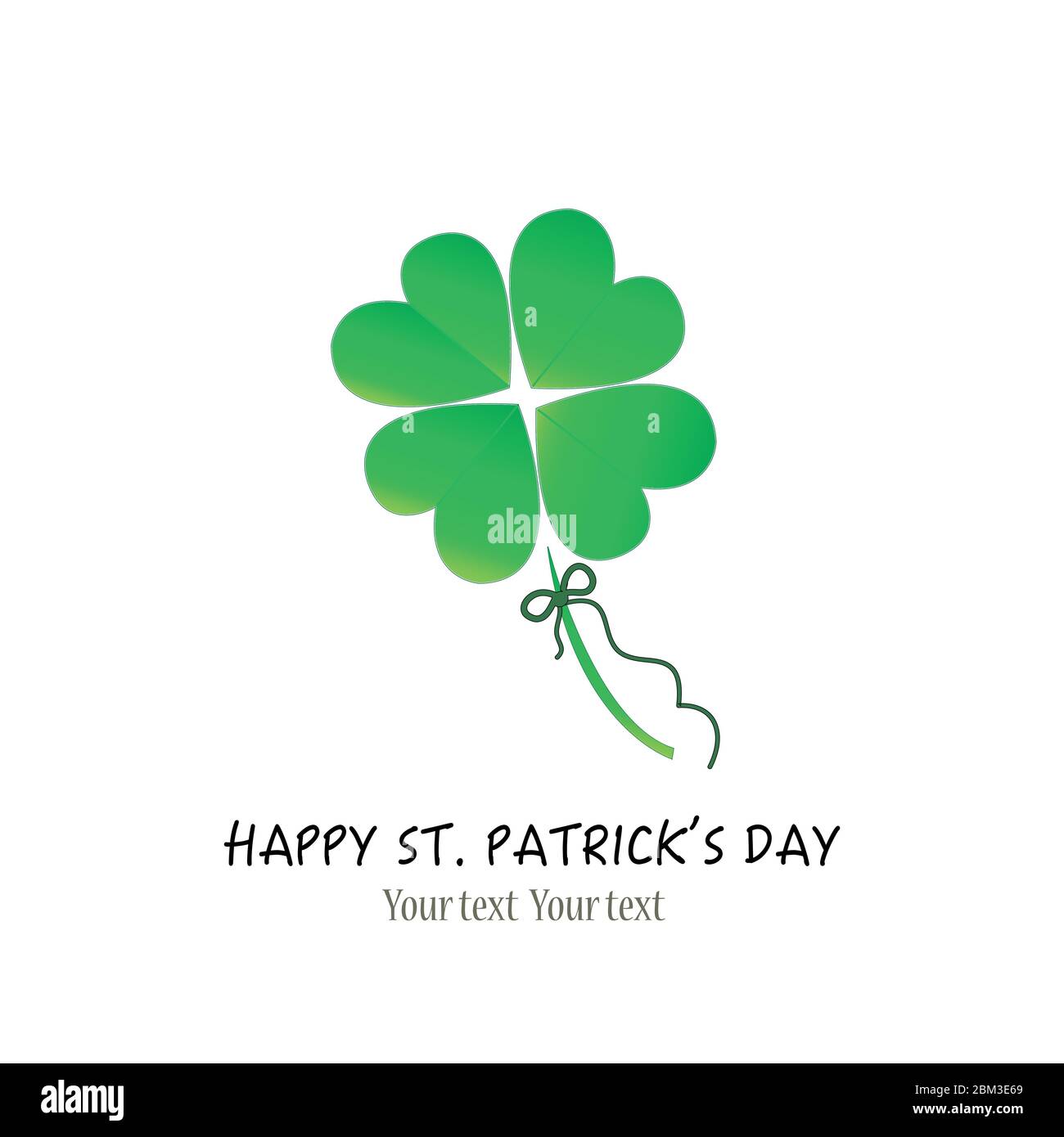 St Patricks Day Background With Shamrock Vector Greeting Card Stock