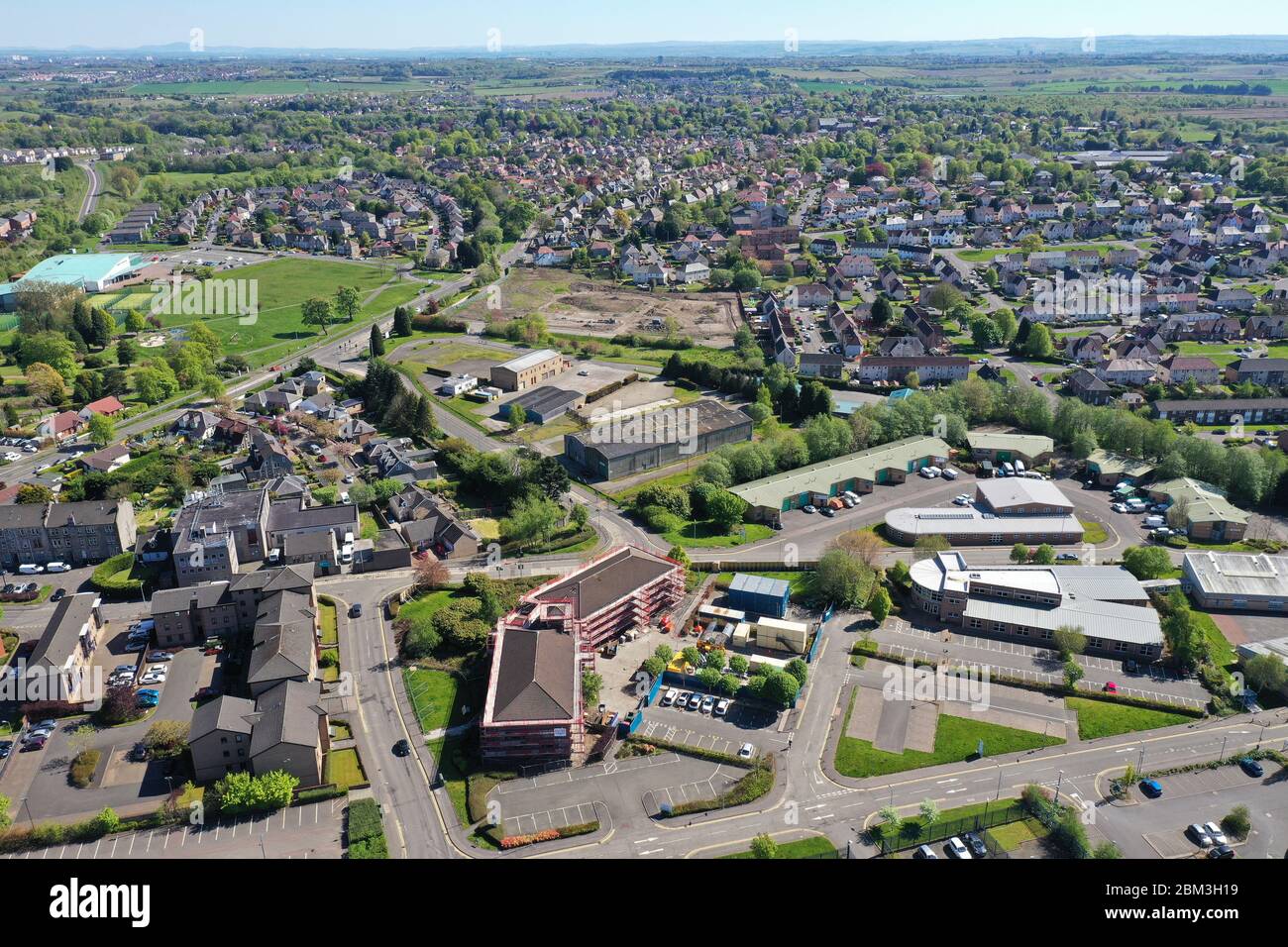 Aerial drone view of Kirkintilloch East Dunbartonshire Stock Photo - Alamy