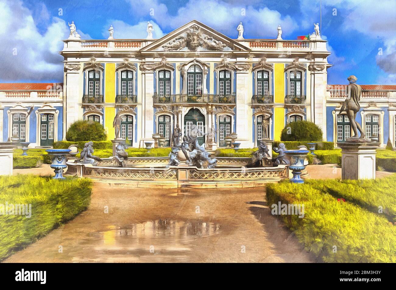 Queluz palace drawing hi-res stock photography and images - Alamy