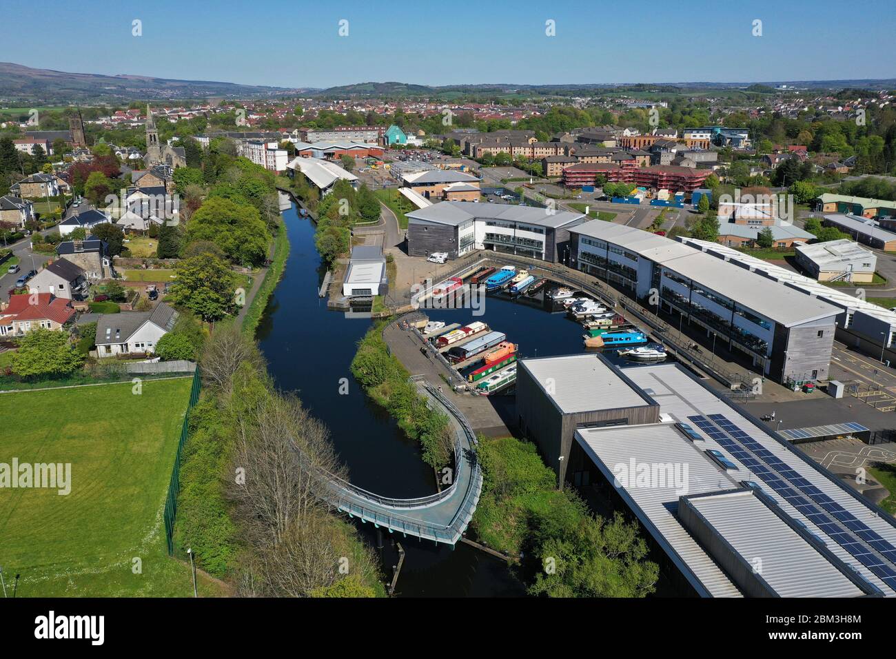 Aerial drone view of Southbank Marina Kirkintilloch Stock Photo - Alamy