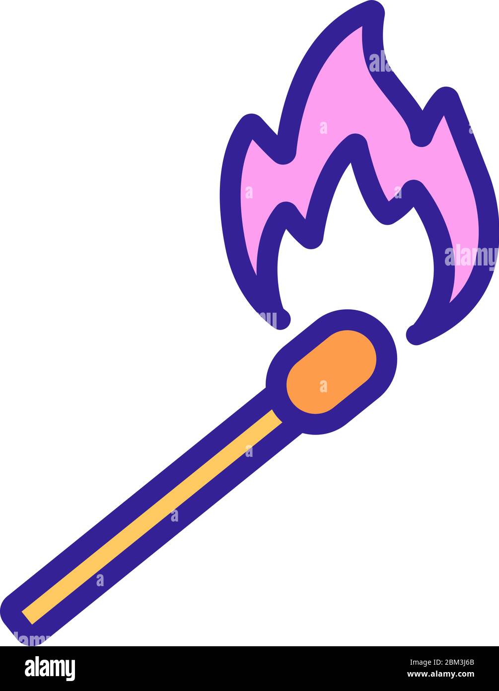 danger of lit match icon vector outline illustration Stock Vector Image ...