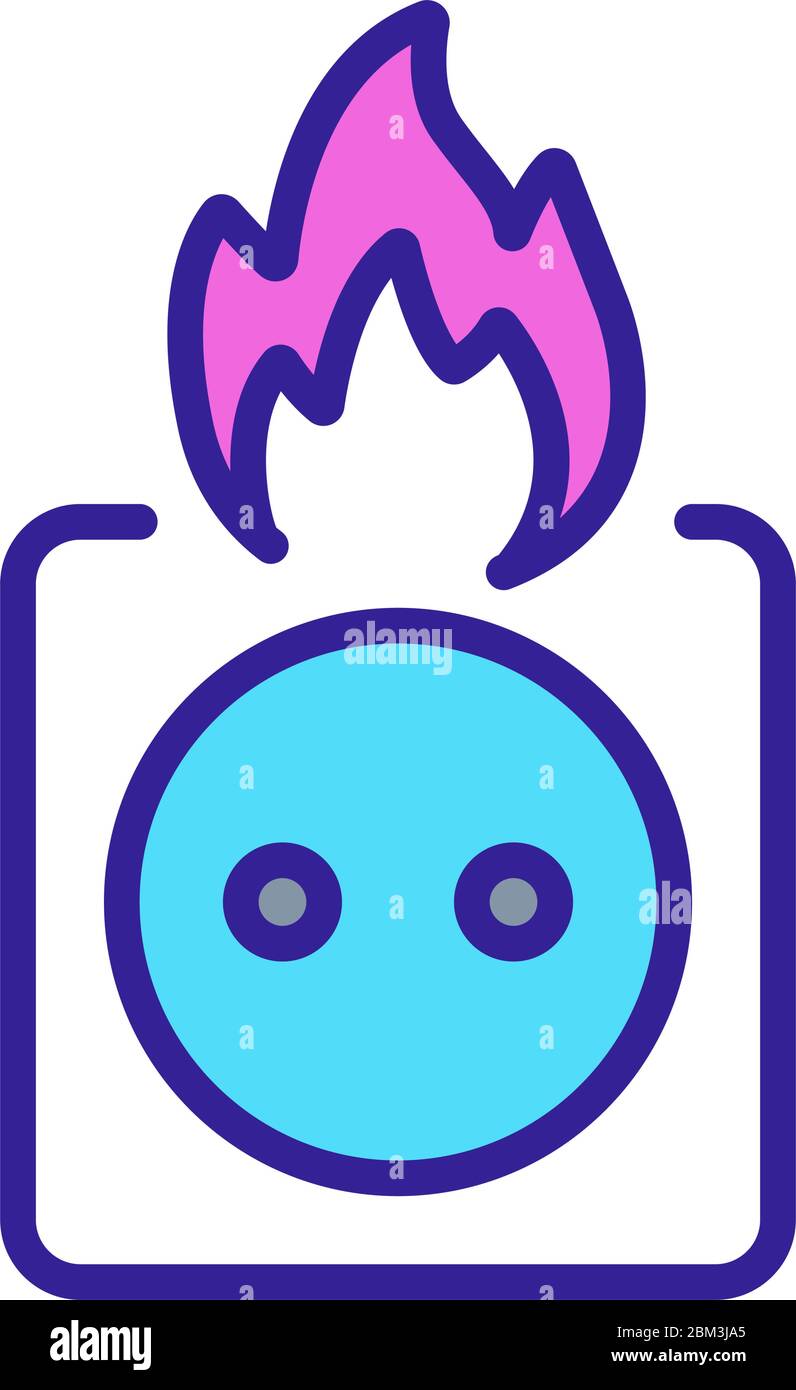 flame in outlet icon vector outline illustration Stock Vector Image ...