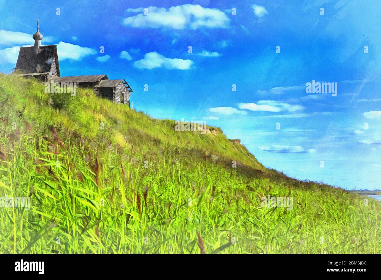 Watercolour church landscape hi-res stock photography and images - Alamy