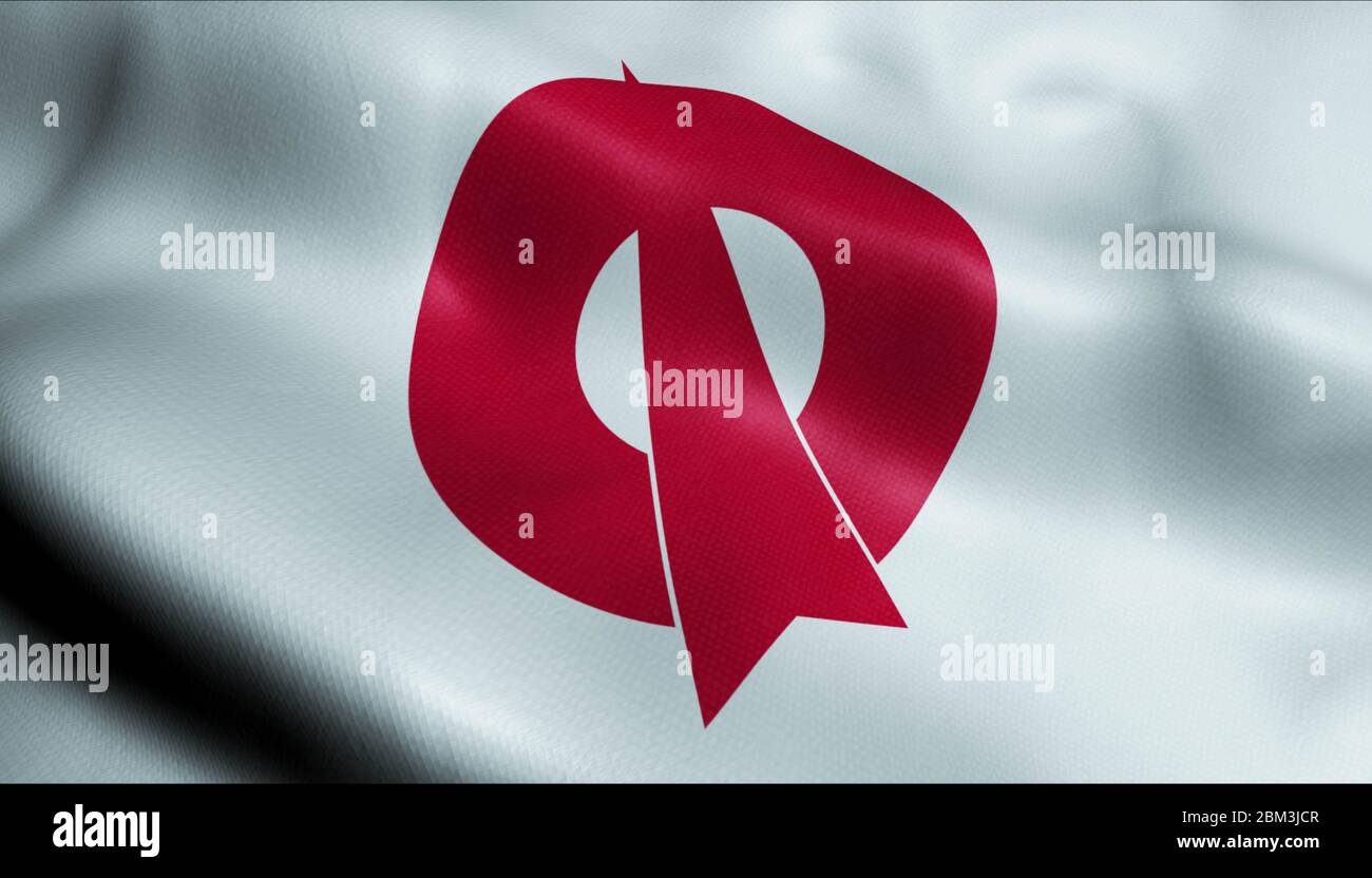 3D Illustration of a waving flag of Oda (Japan country Stock Photo - Alamy