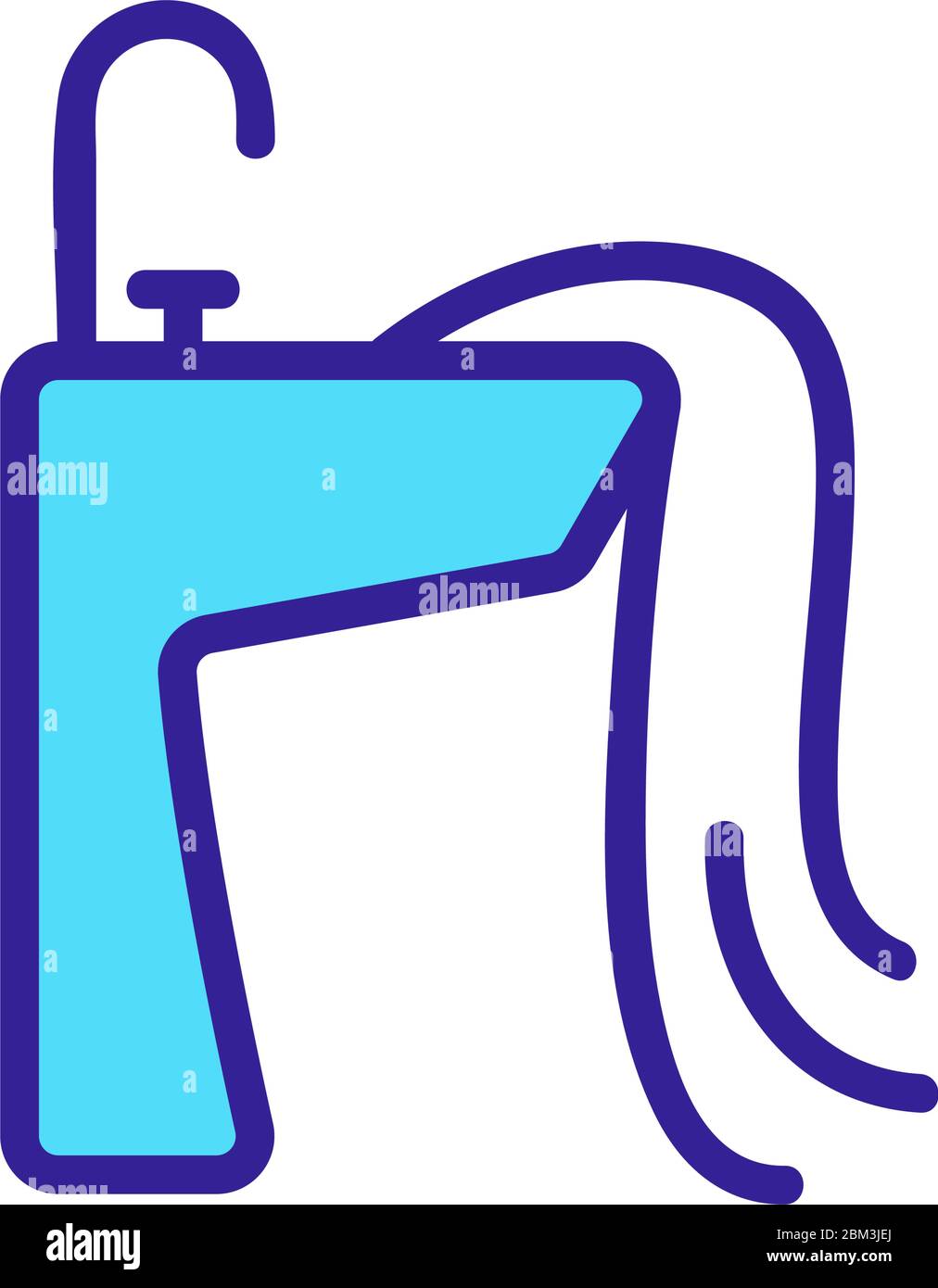 water leak due to faucet icon vector outline illustration Stock Vector ...