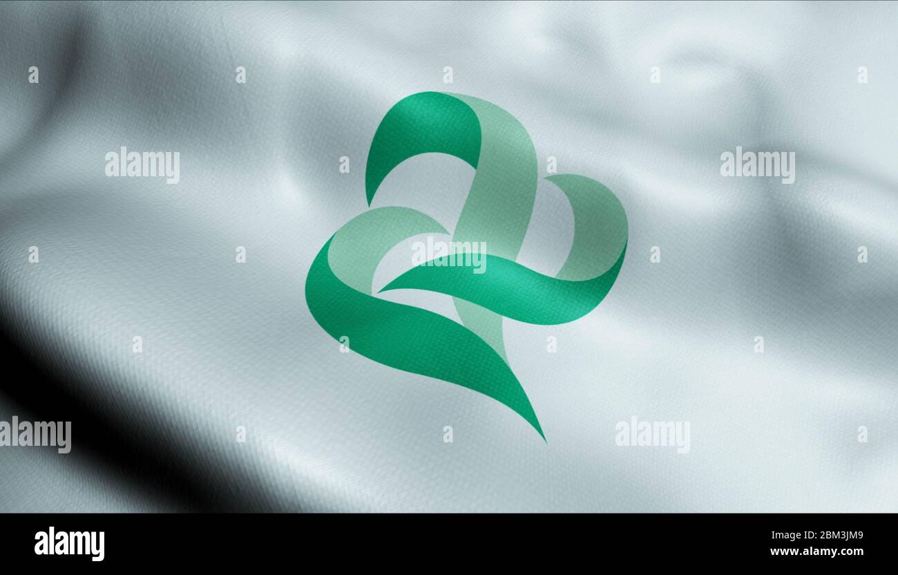 3D Illustration of a waving flag of Kai (Japan country Stock Photo - Alamy