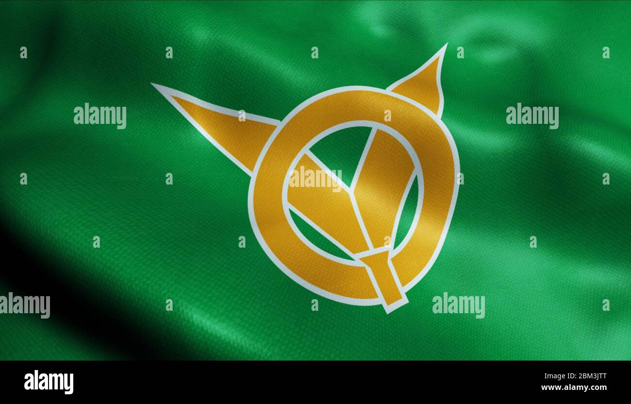 3D Illustration of a waving flag of Arida (Japan country Stock Photo ...