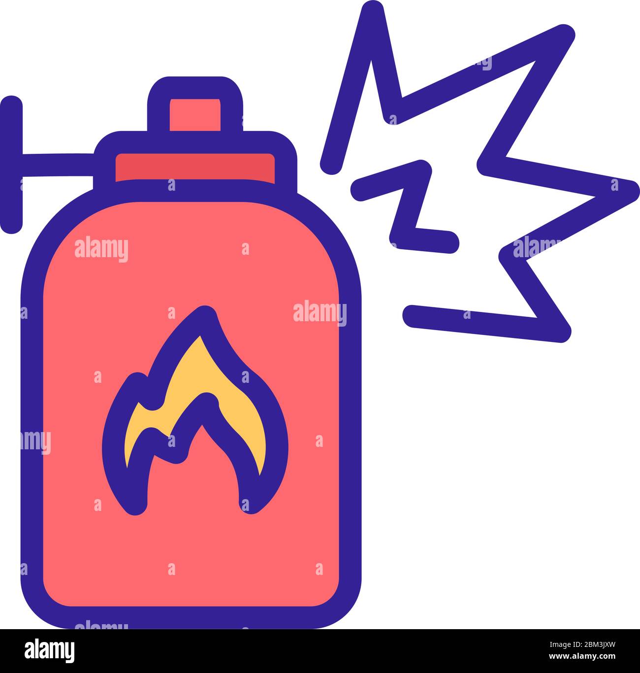 explosive fire icon vector outline illustration Stock Vector Image ...