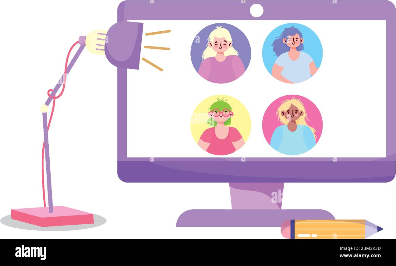 people creativity and technology, computer idea lamp and pencil vector ...