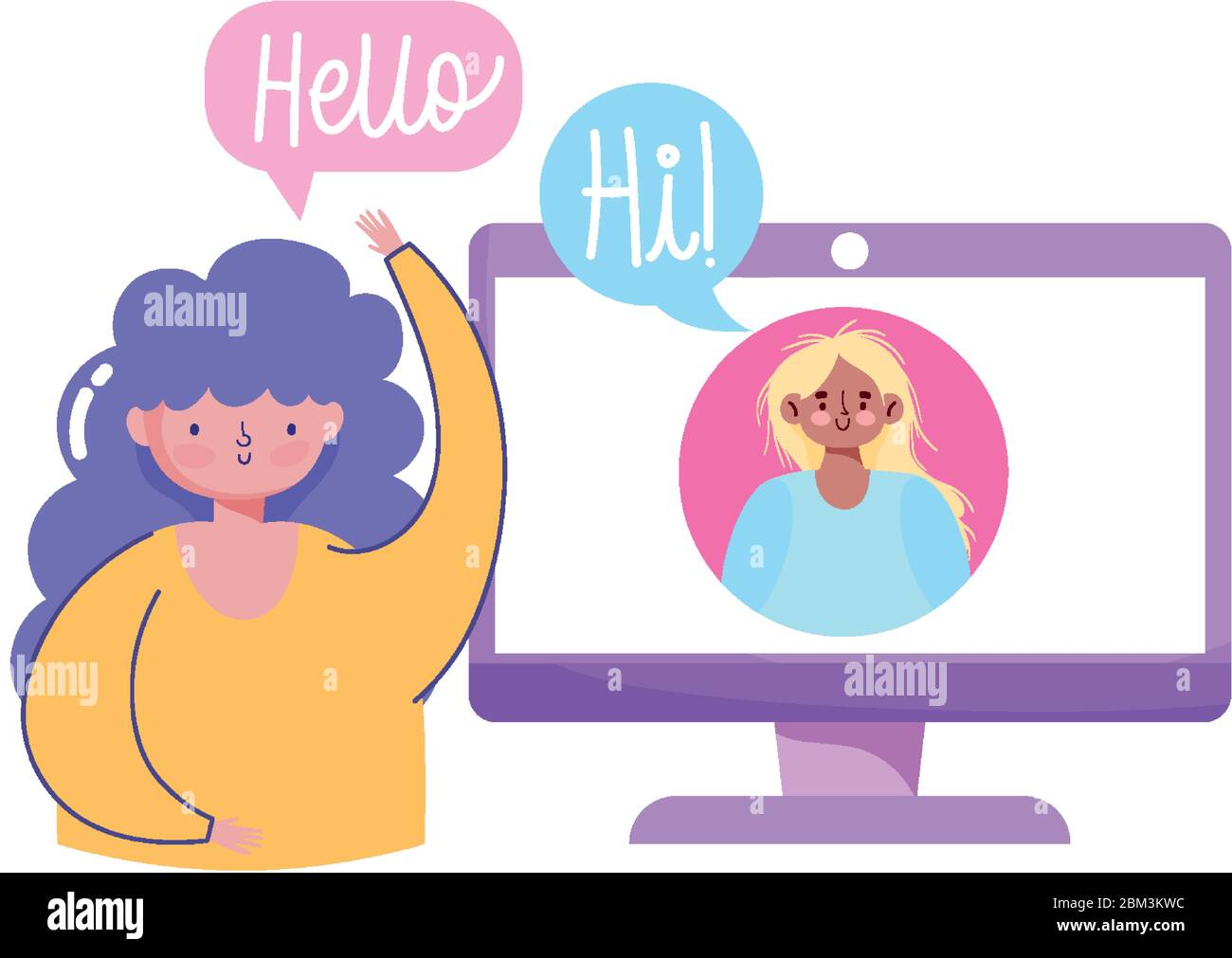 people creativity and technology,girls computer talking video call ...