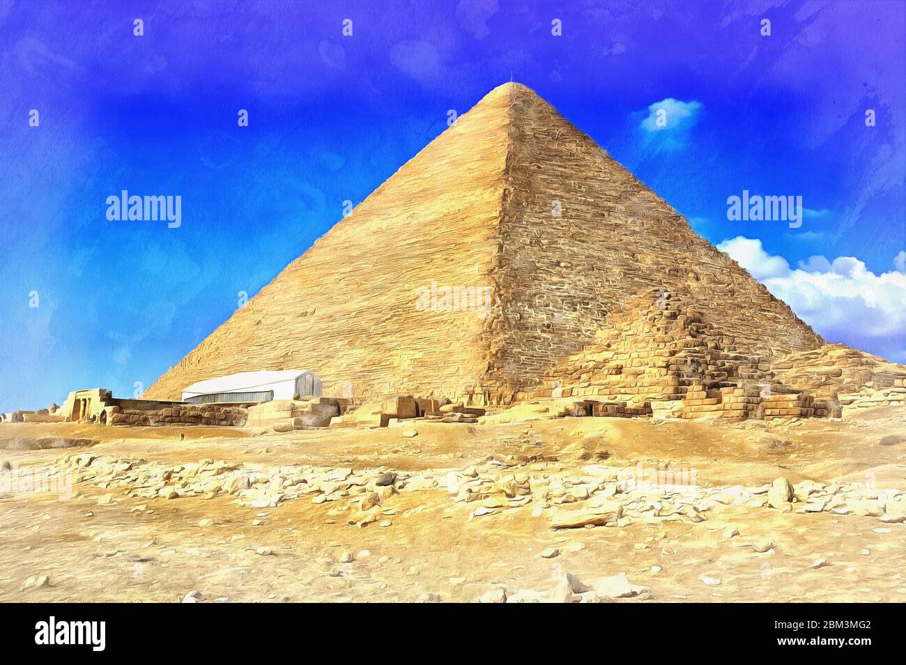 Ancient egypt pyramids painting hi-res stock photography and images - Alamy