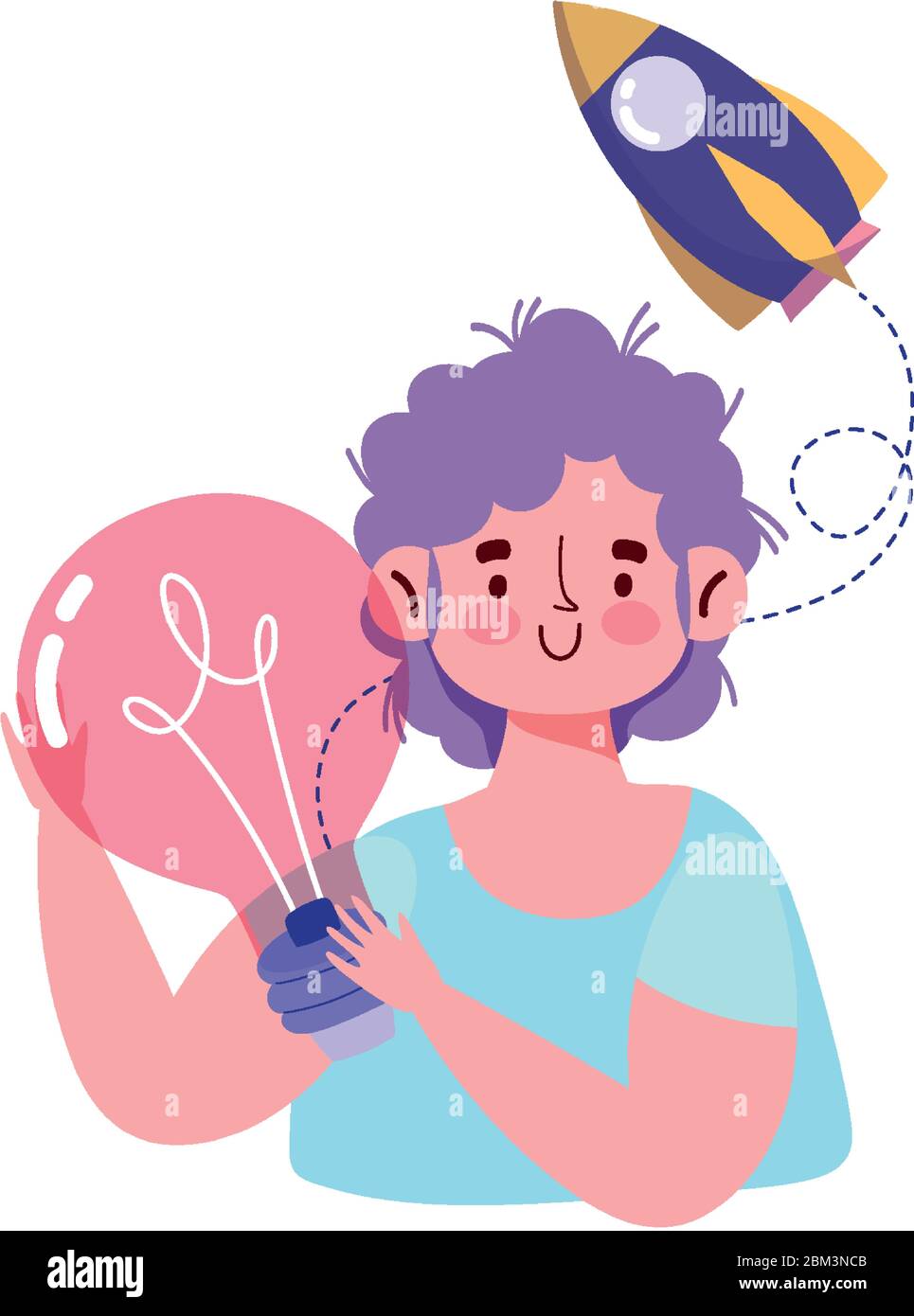 people creativity and technology,boy with light bulb idea cartoon ...