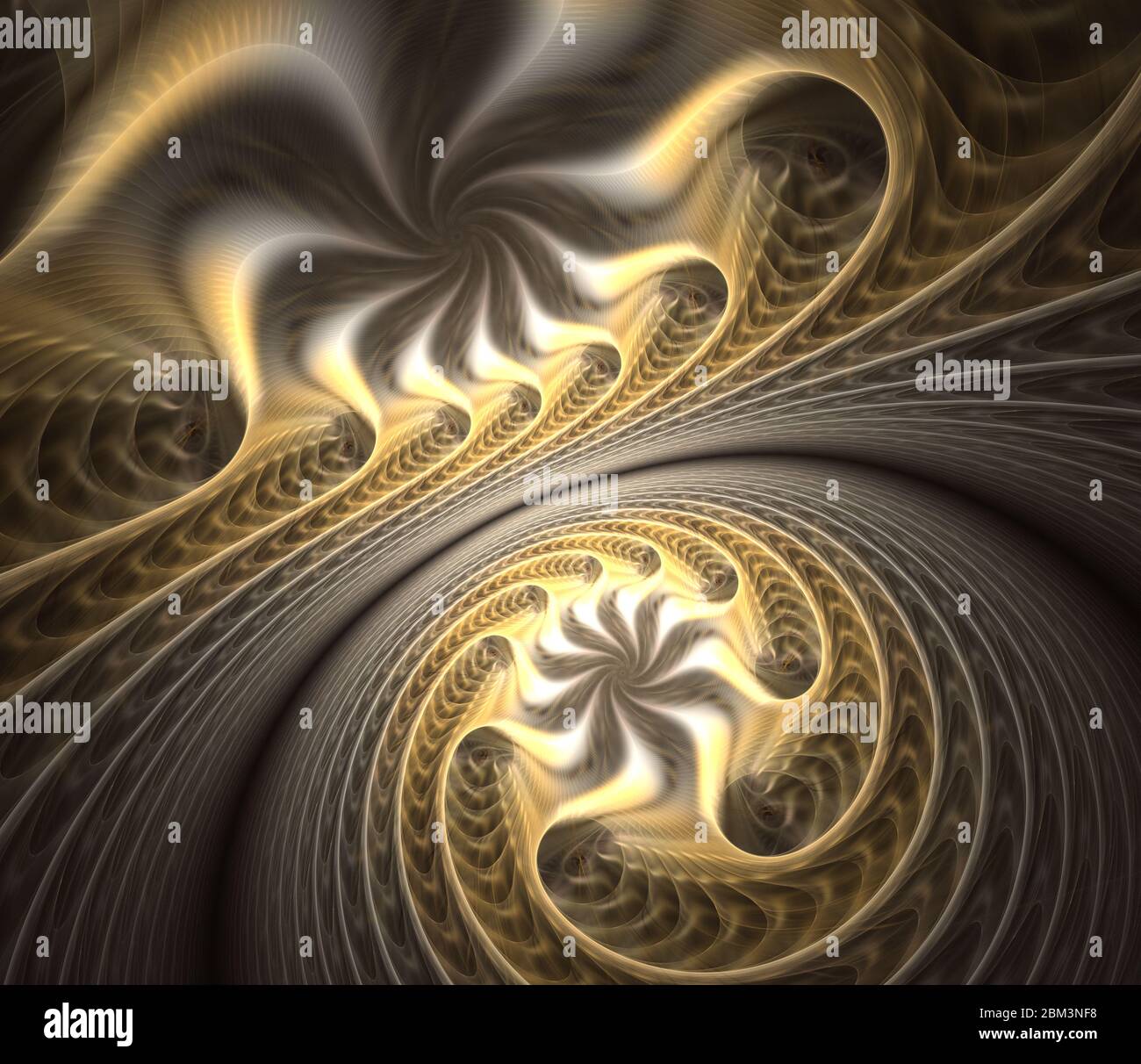 Abstract artwork - 3d illustration, organic geometric shapes. Recursive ...