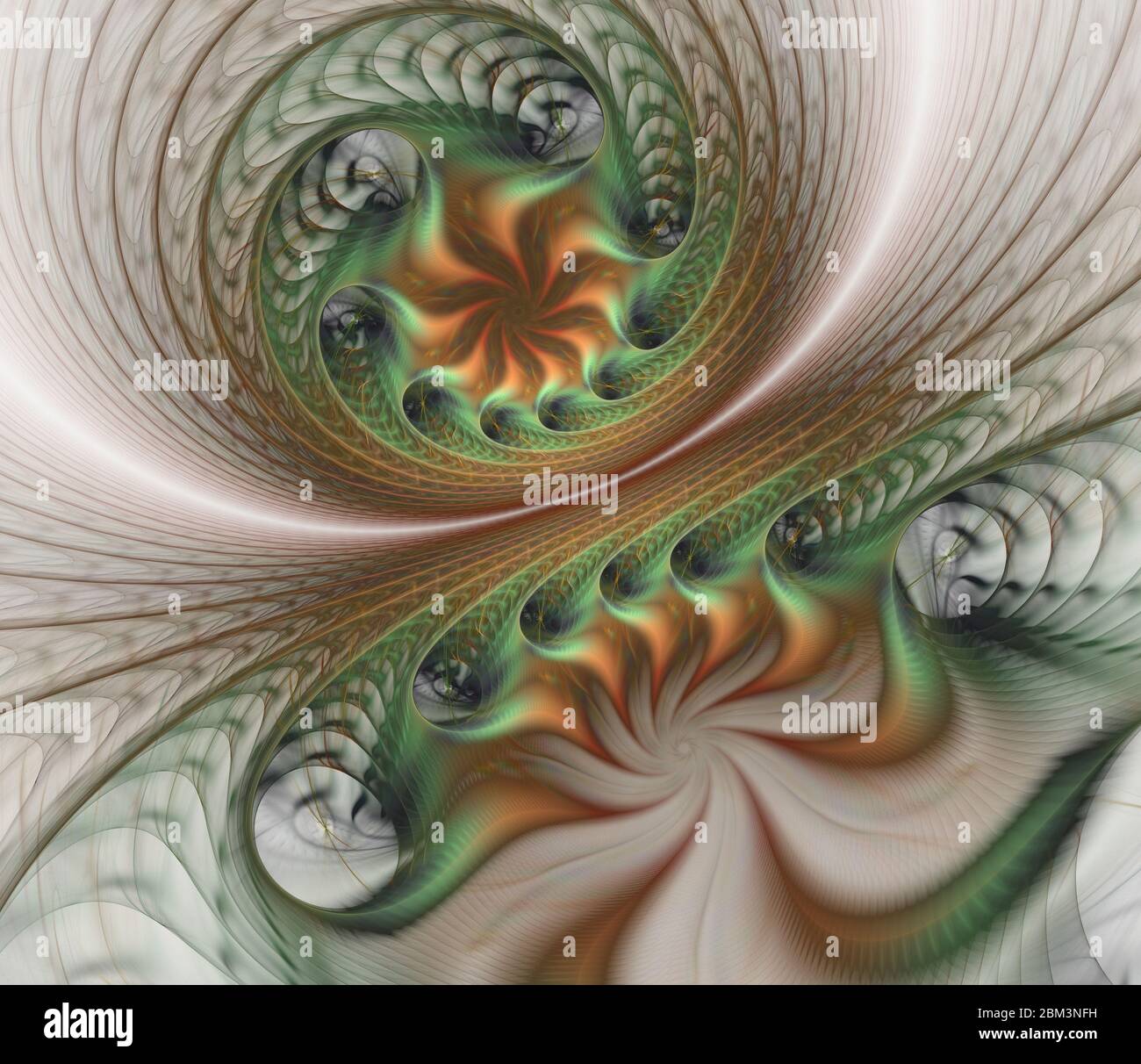 Abstract artwork - 3d illustration, organic geometric shapes. Recursive ...