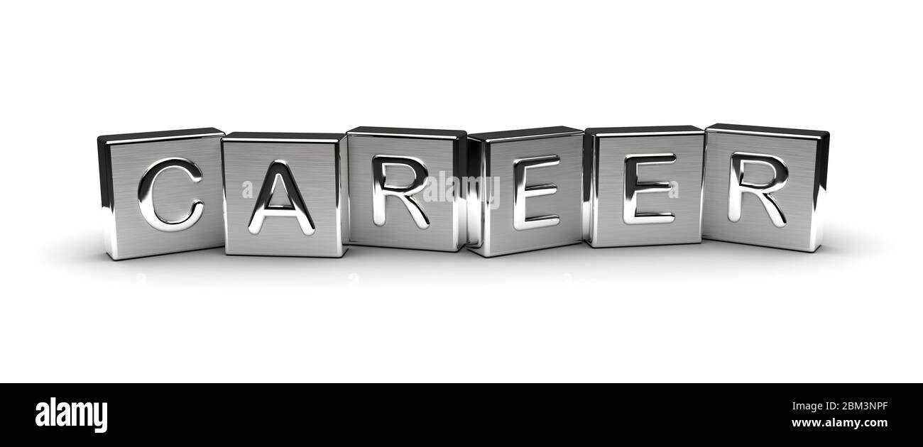 Metal Career Text (isolated on white background Stock Photo - Alamy