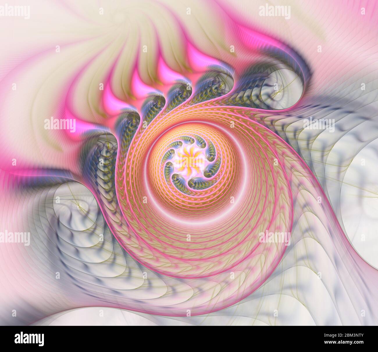 Abstract artwork - 3d illustration, organic geometric shapes. Recursive ...