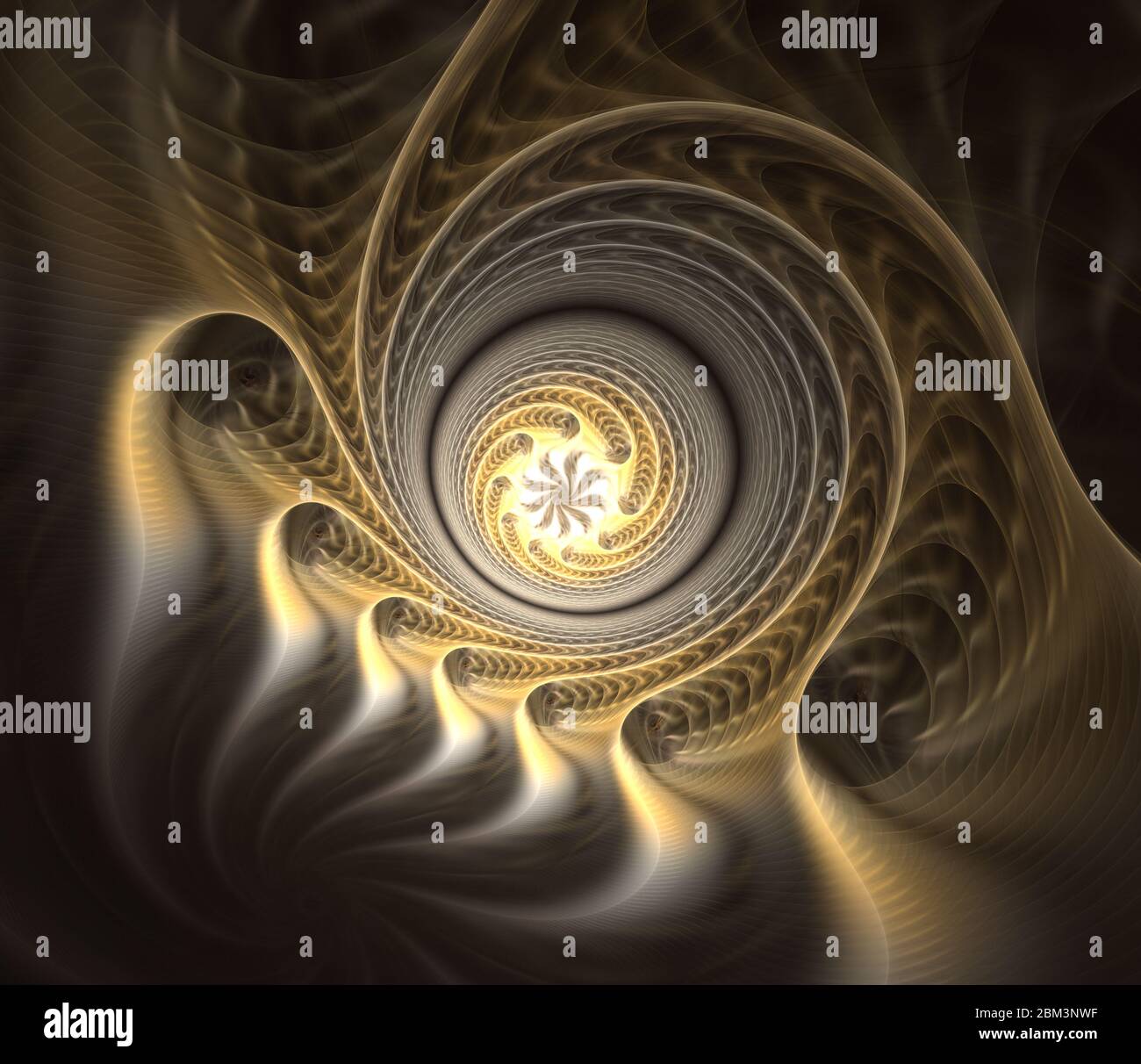 Abstract artwork - 3d illustration, organic geometric shapes. Recursive ...