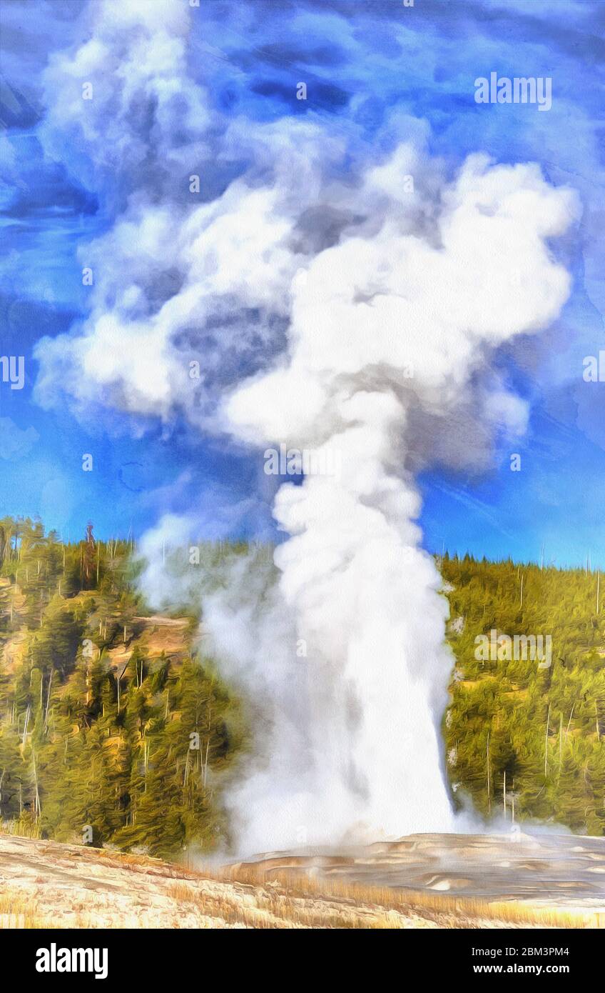 Hot water geyser illustration hi-res stock photography and images - Alamy