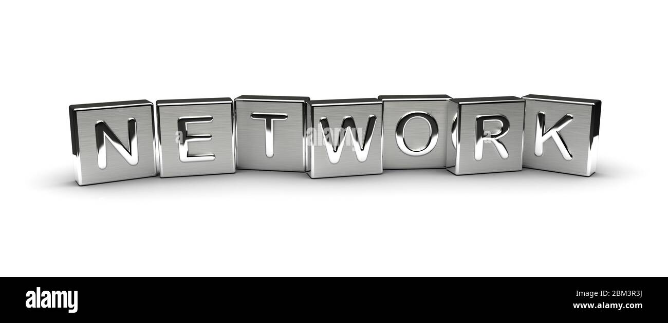 Metal Network Text (isolated on white background Stock Photo - Alamy