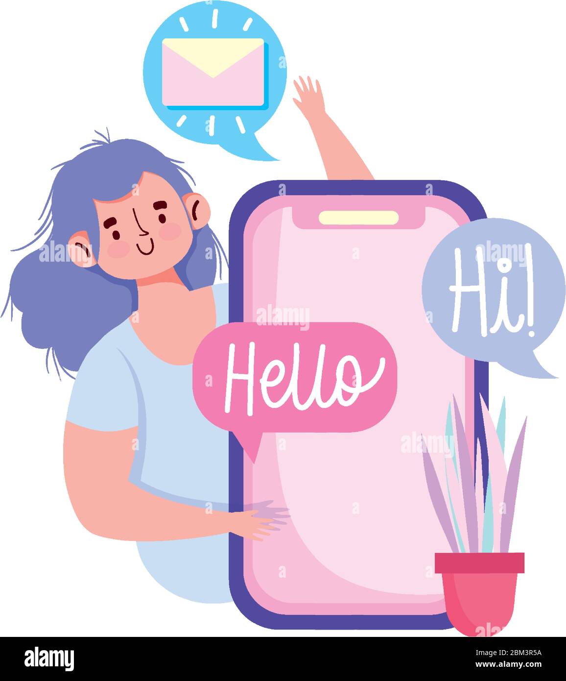 people communication and technology, woman video smartphone digital ...