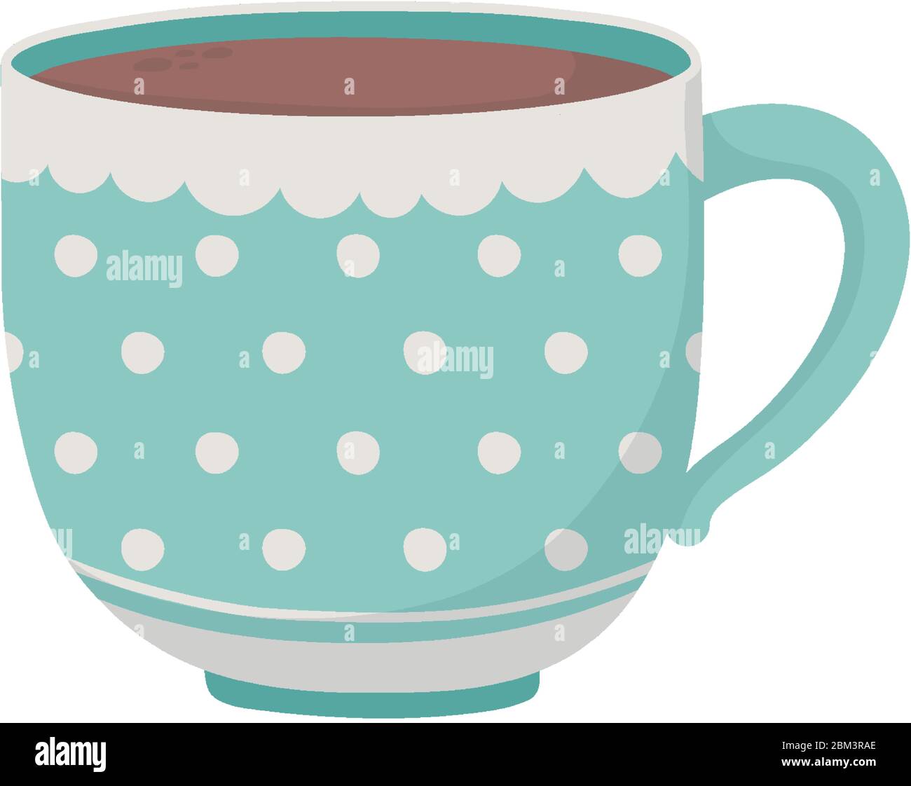 dotted coffee cup isolated icon white background vector illustration ...