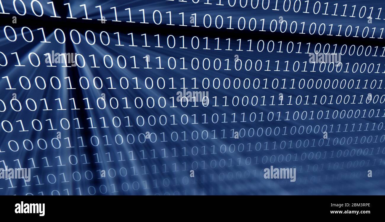 Colorful digital binary data digits and streaming binary code ...