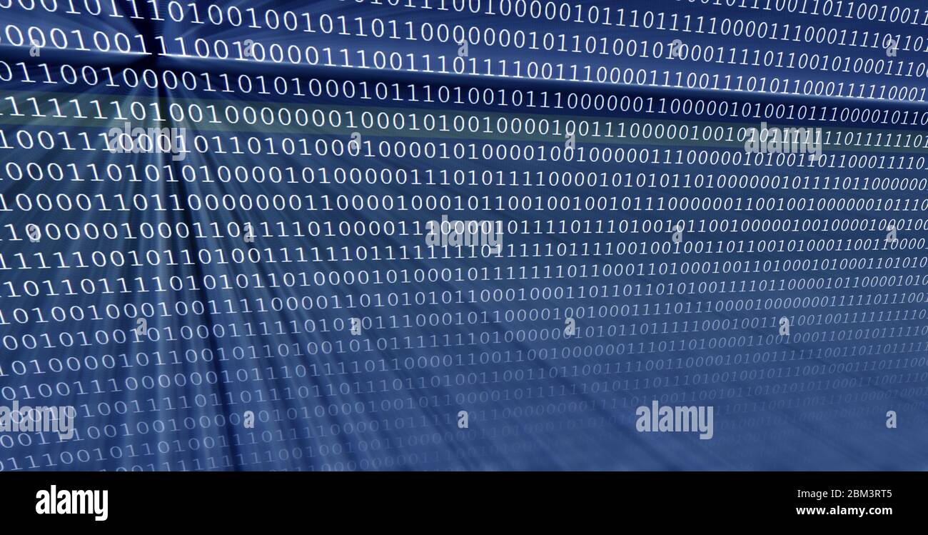 Colorful digital binary data digits and streaming binary code ...