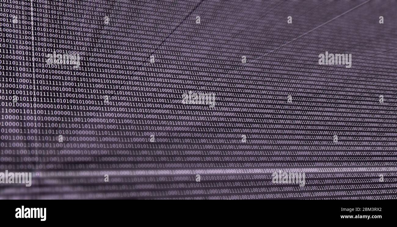 Colorful digital binary data digits and streaming binary code ...